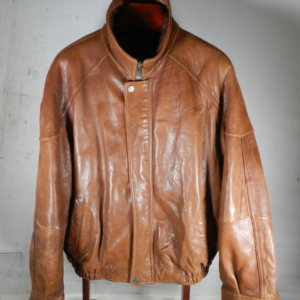 Vintage Wilson Leather Brown Bomber Jacket Men's Size… - Gem